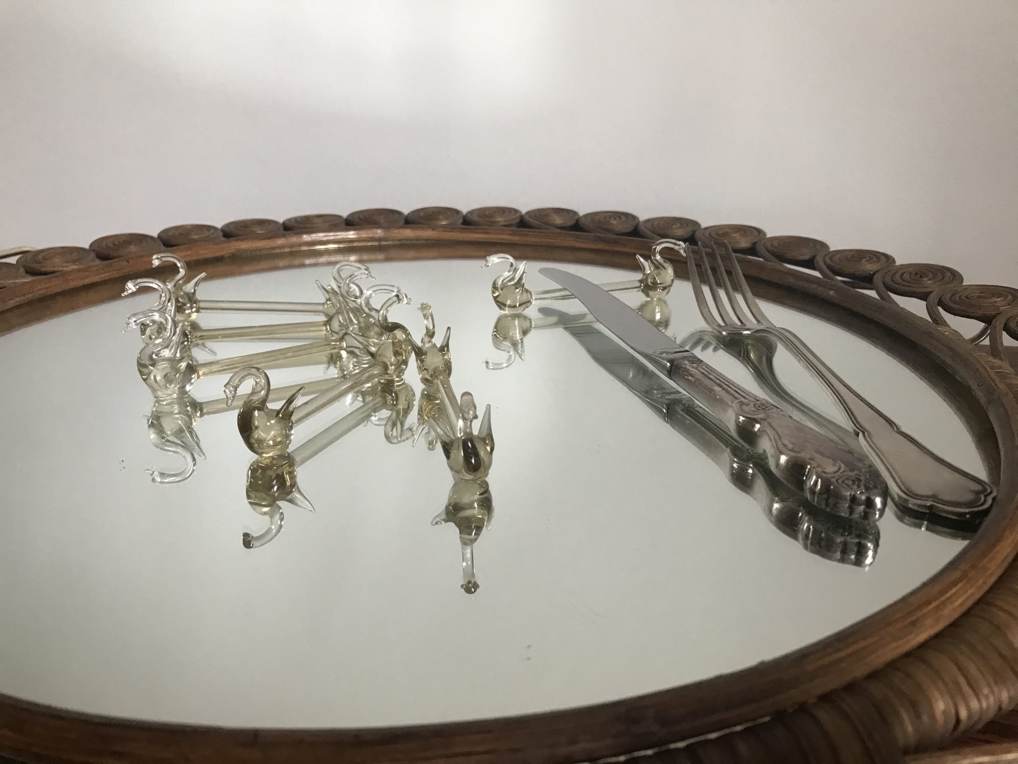 Set De 6 Repose-couteaux Aux Formes De Cygnes En Verre