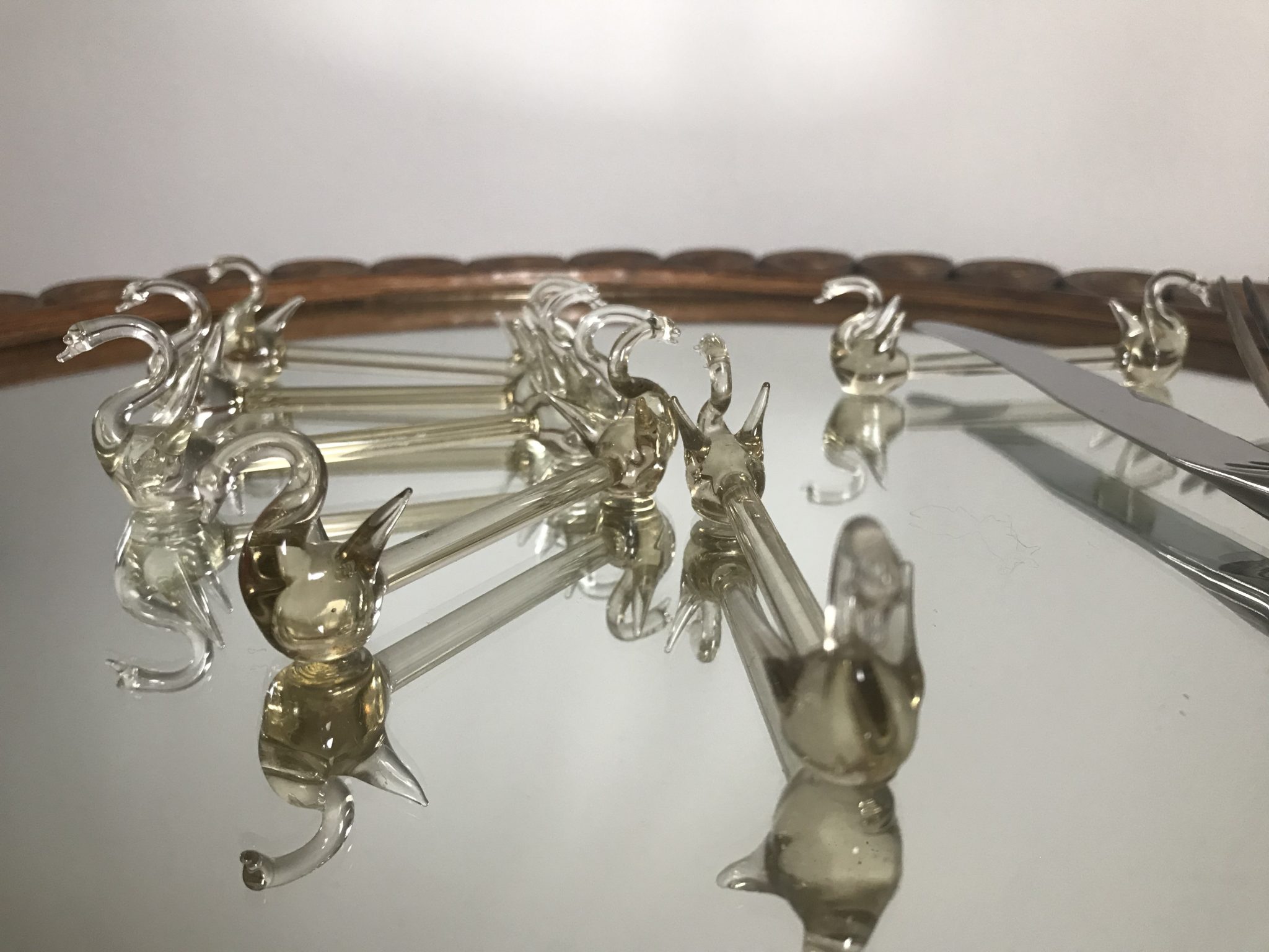 Set De 6 Repose-couteaux Aux Formes De Cygnes En Verre
