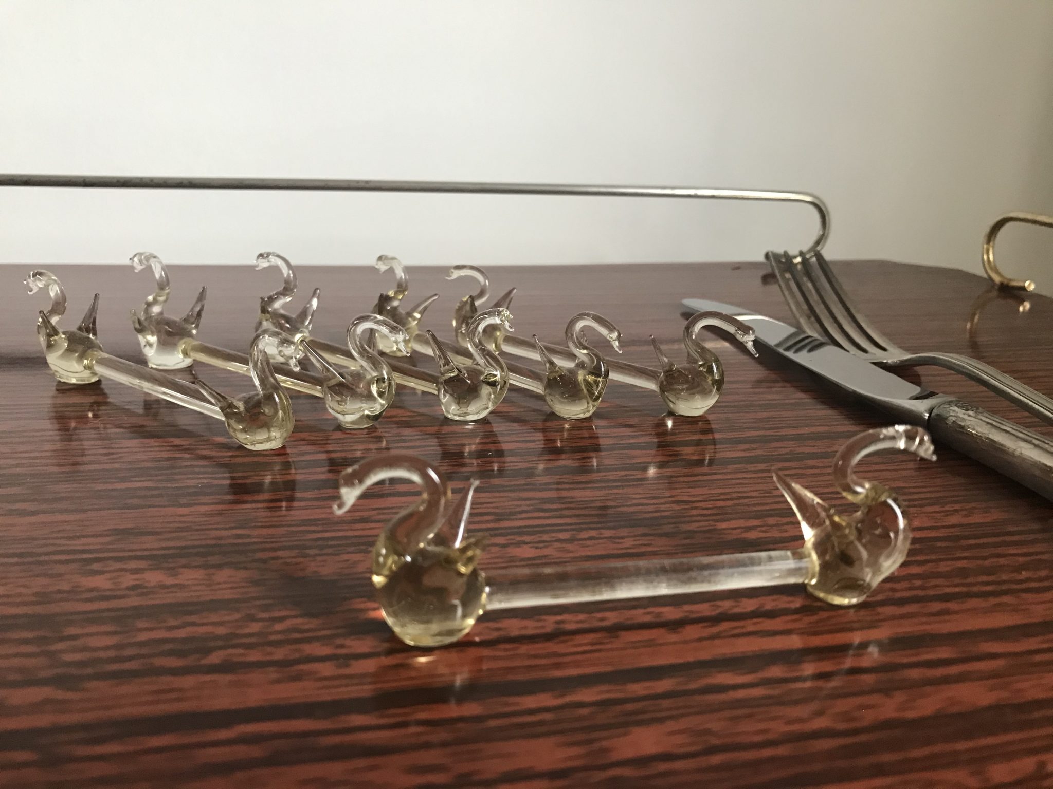 Set De 6 Repose-couteaux Aux Formes De Cygnes En Verre