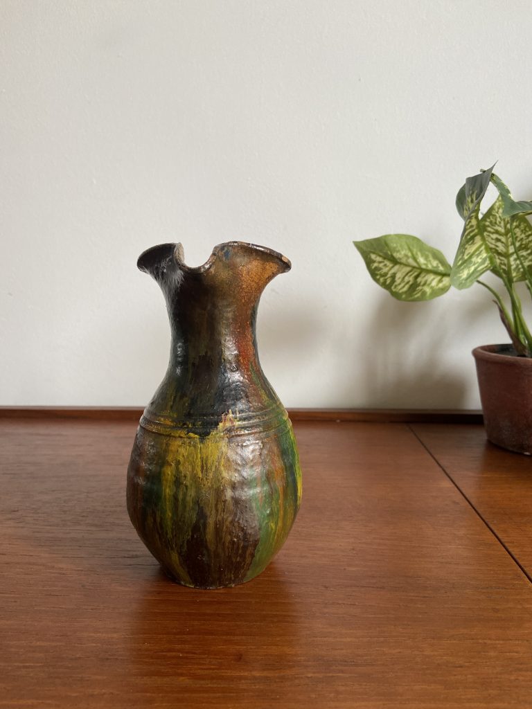 Pichet En Céramique Vernissée Signé Fernand Baudat Années 60