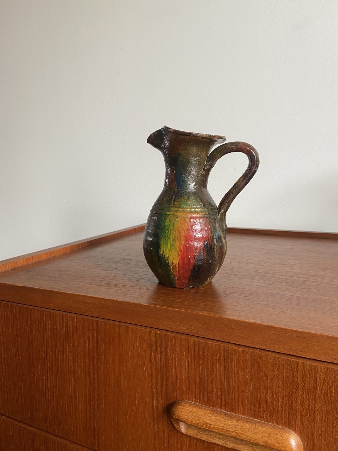 Pichet En Céramique Vernissée Signé Fernand Baudat Années 60