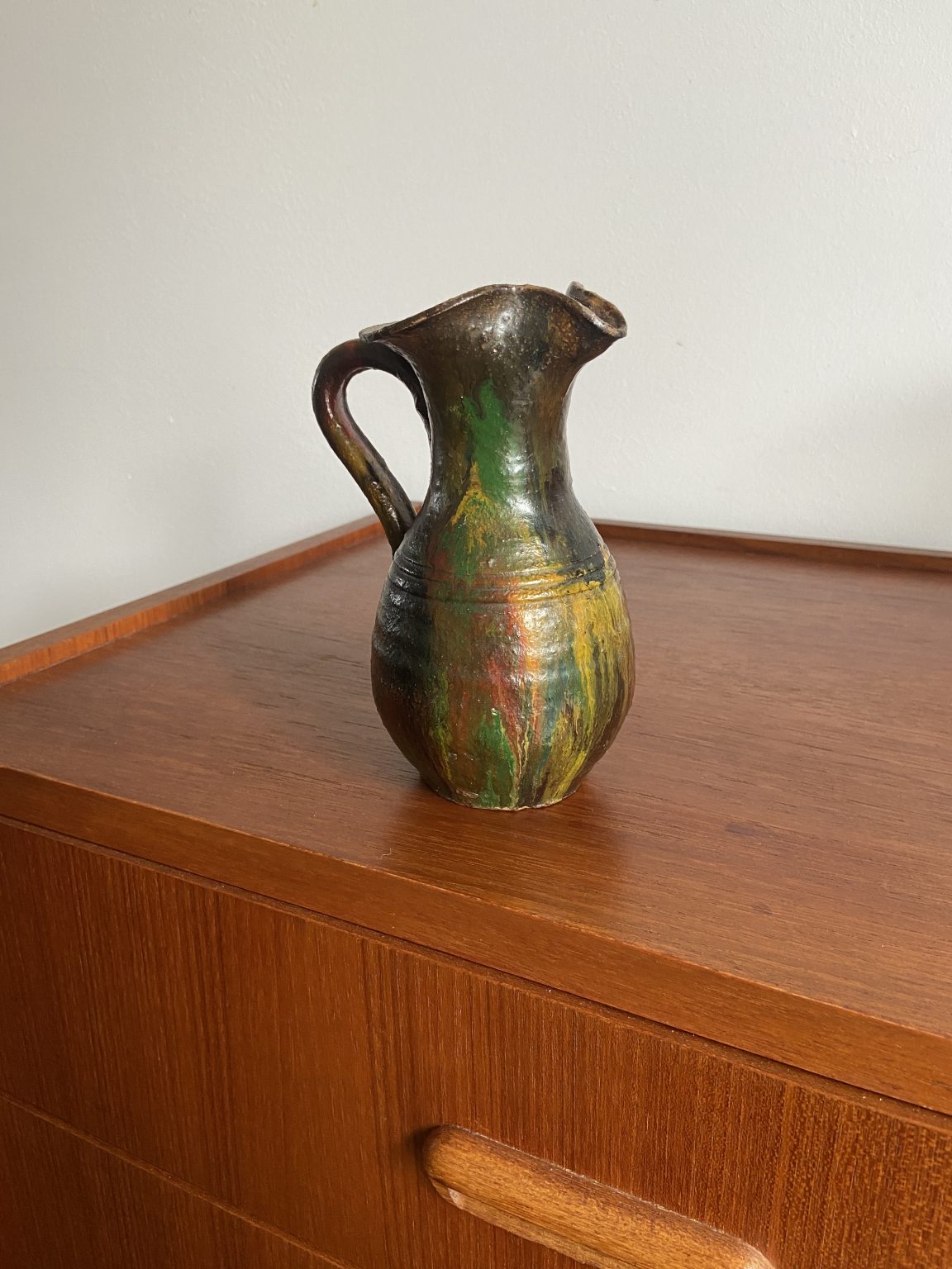 Pichet En Céramique Vernissée Signé Fernand Baudat Années 60
