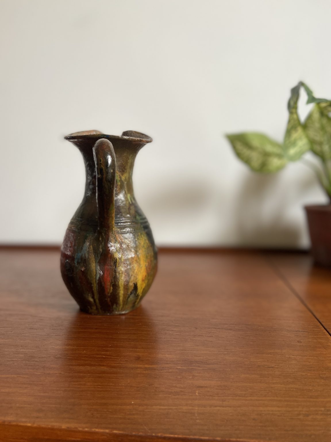 Pichet En Céramique Vernissée Signé Fernand Baudat Années 60