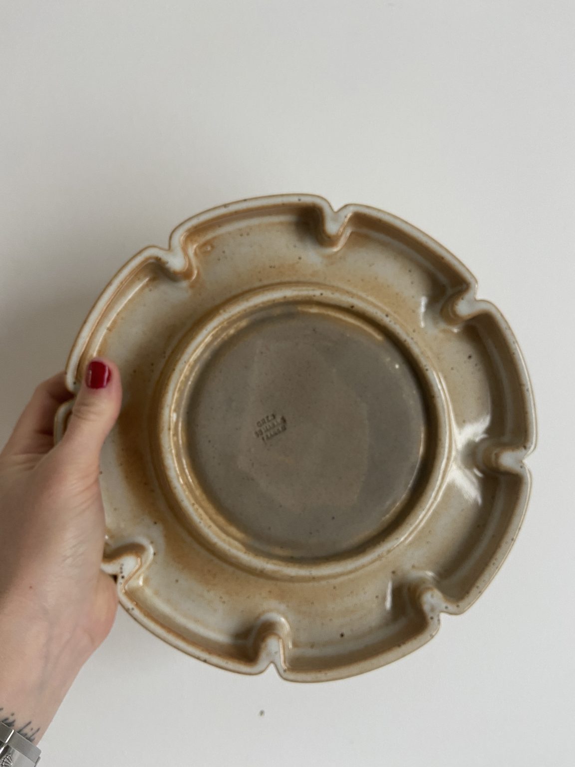 Plat Vide Poche En Forme De Fleur En Grès Du Marais