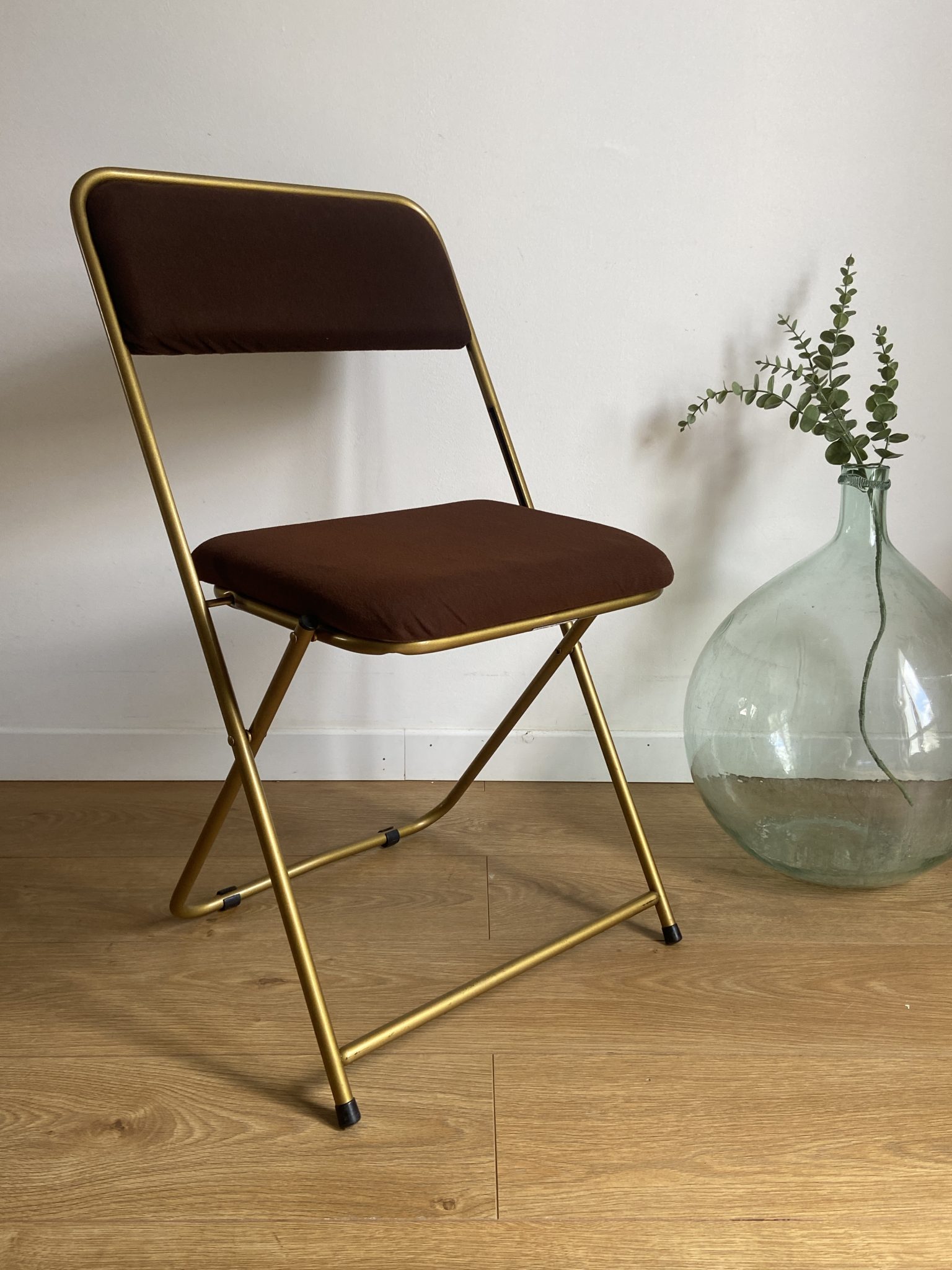 CHAISE PLIANTE VINTAGE LAFUMA Marron