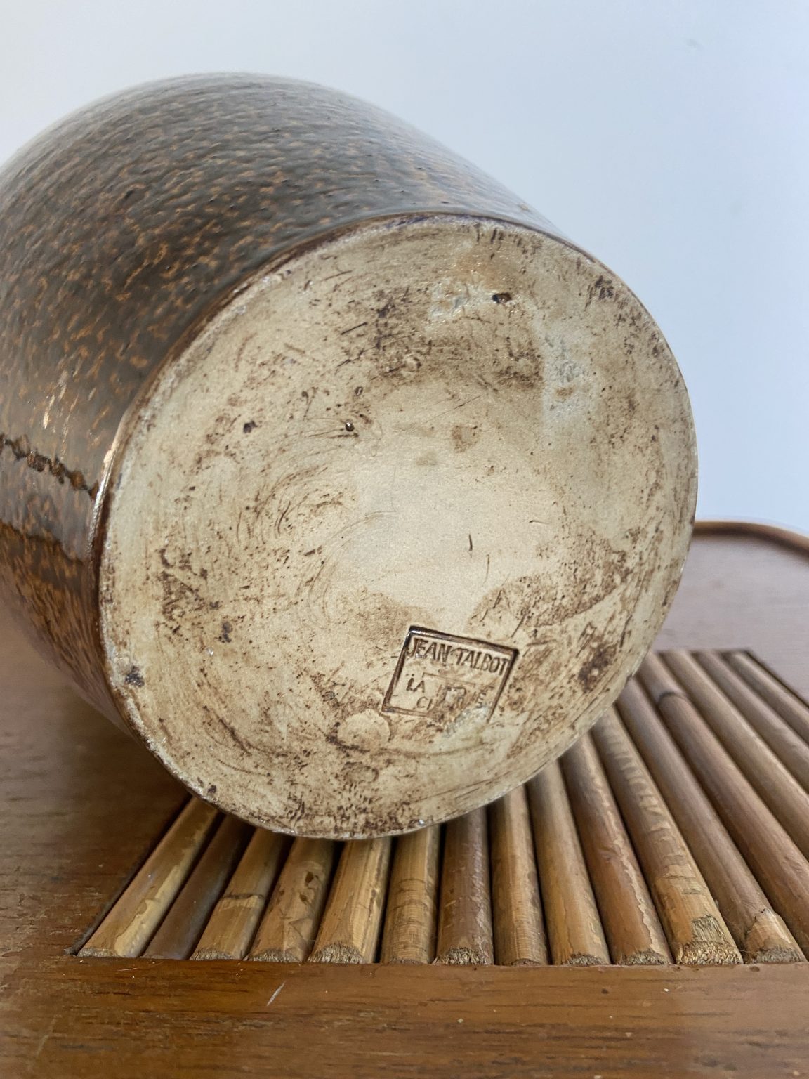 Potiche En Grès De La Borne Signée Jean Talbot Circa 1960